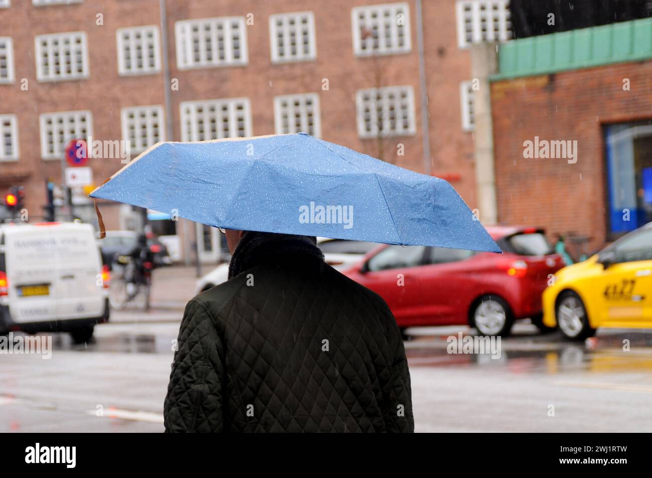 Kastrup/Copenhgen/ Denmark /12 February 2024/Danish weather rain fall ...