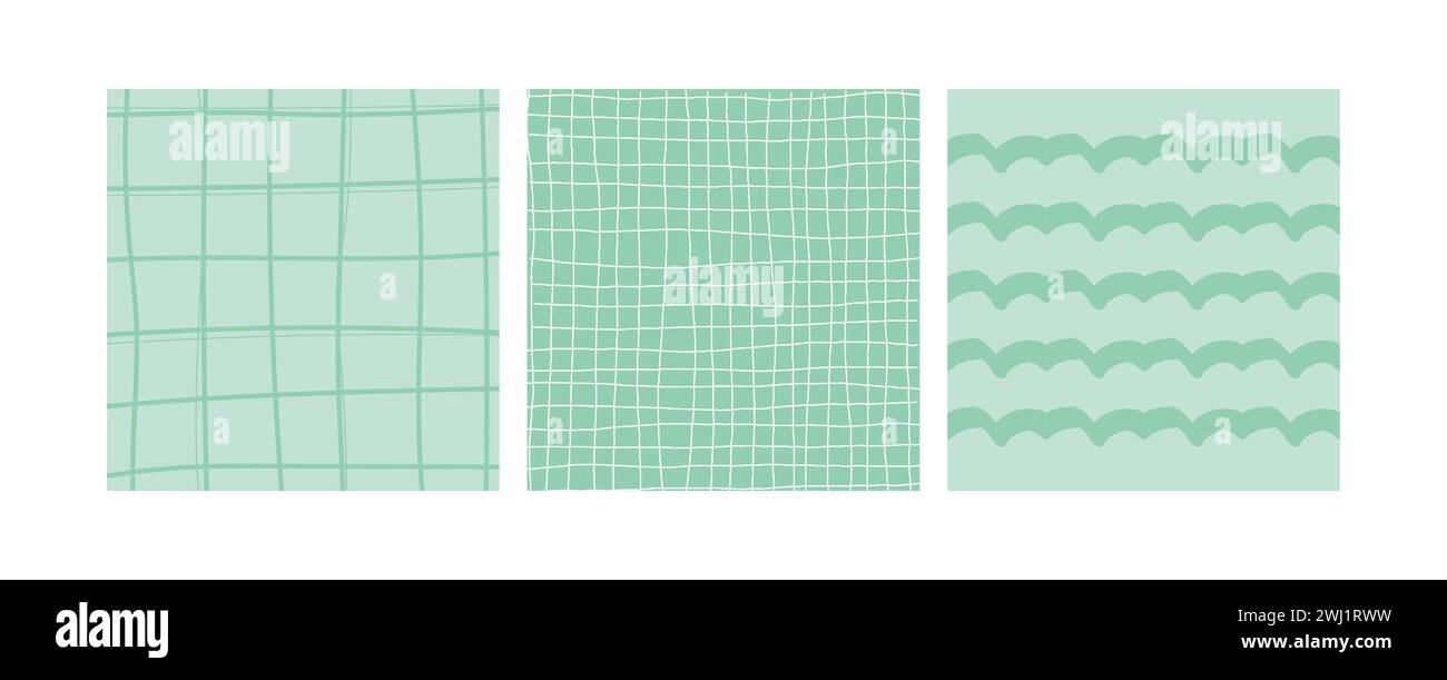 Simple Geometric Hand Drawn Irregular Patterns. Colored Doodle ...