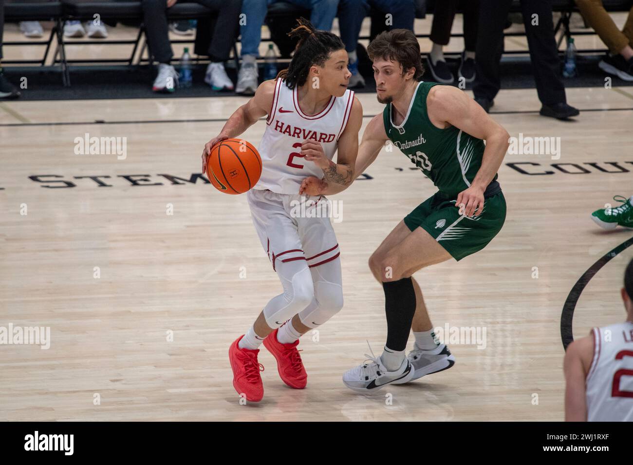 ALLSTON, MA - FEBRUARY 10: Harvard Crimson guard Malik Mack (2) handles ...