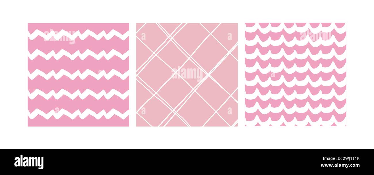 Simple Geometric Hand Drawn Irregular Patterns. Colored Doodle ...