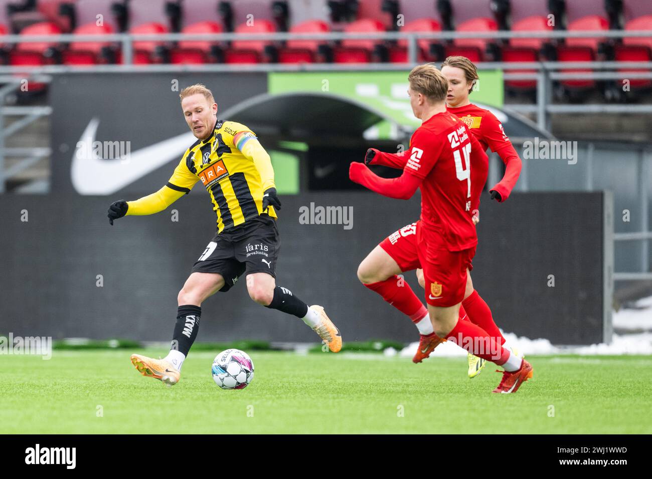 Farum, Denmark. 10th, February 2024. Mikkel Rygaard (18) of BK Hacken ...