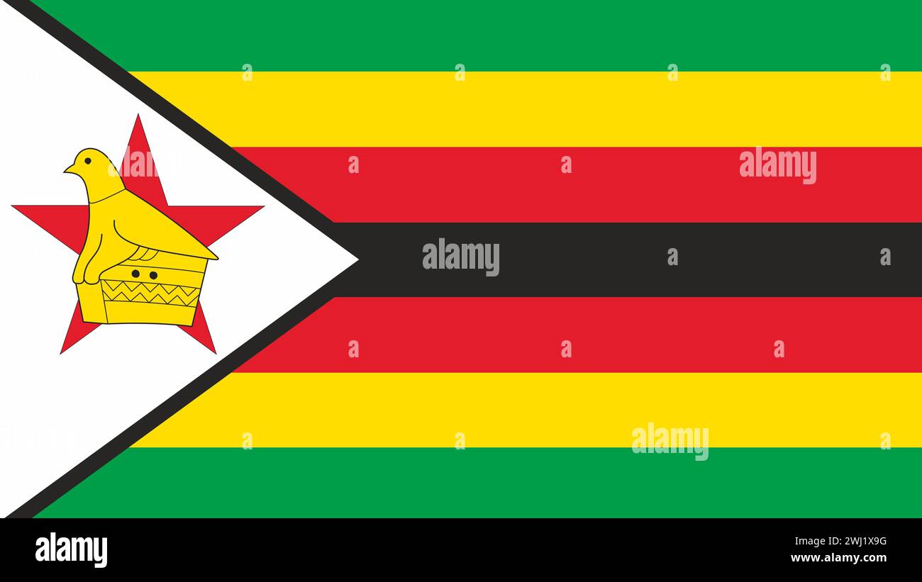 Flag of Zimbabwe. National Zimbabwean flag. Zimbabwe national flag ...