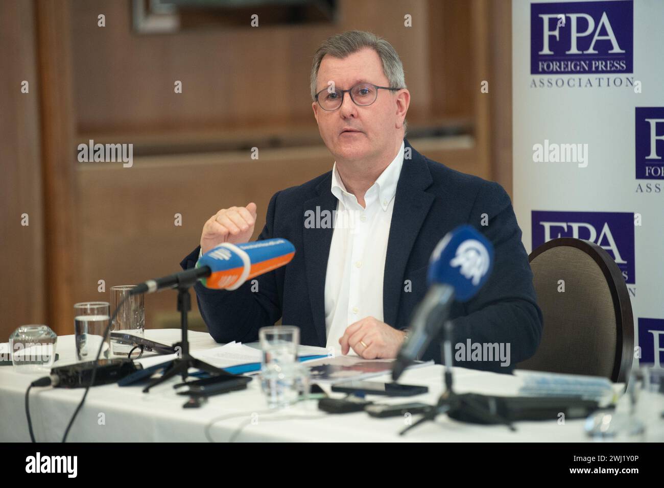 London, UK. 12 Feb 2024. Sir Jeffrey Donaldson - Leader of the ...