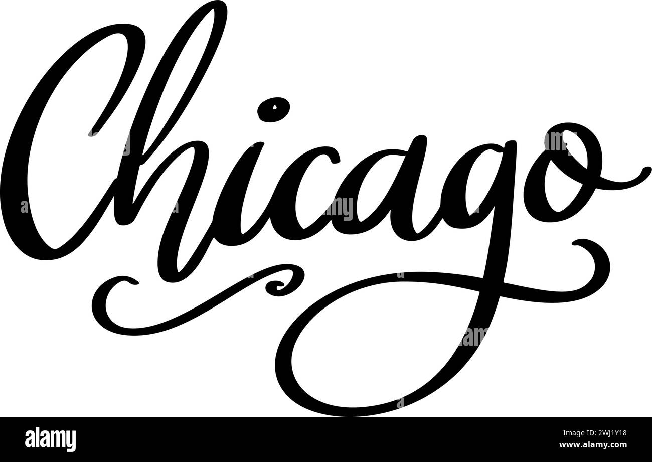 Chicago. Lettering phrase isolated on white background Stock Vector ...