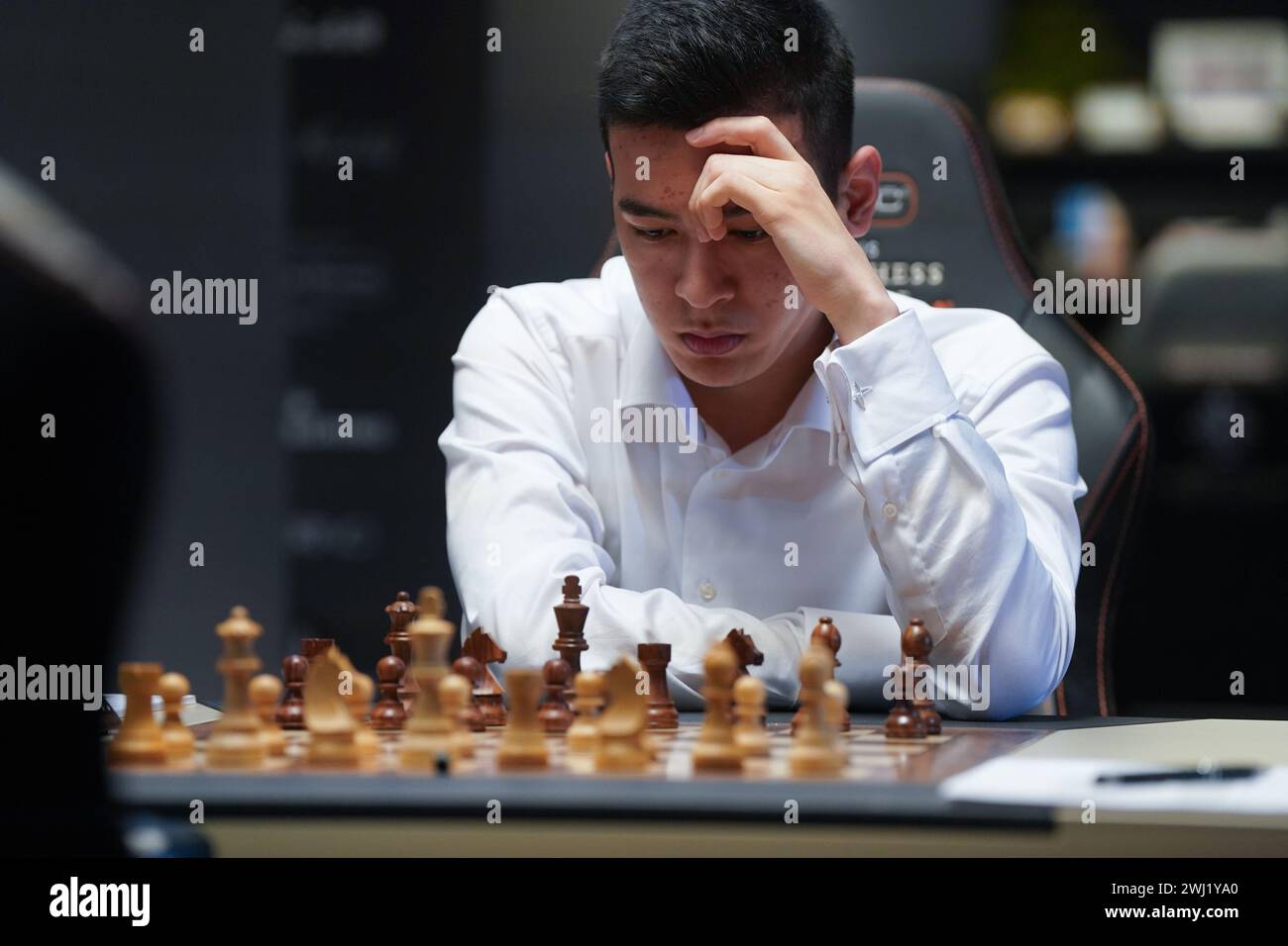 Wangels, Germany. 12th Feb, 2024. Chess: Freestyle Chess G.O.A.T. Challenge, chess tournament ...