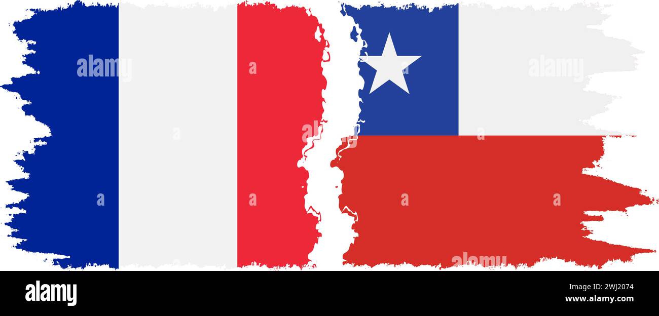 Chile and France grunge flags connection, vector Stock Vector Image ...