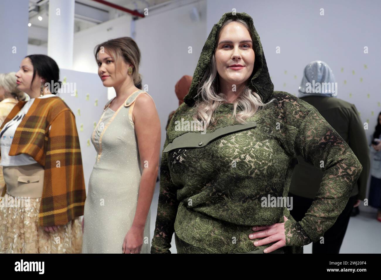 New York, USA, February 11, 2024 - Model during the GITA OMRI Show. New ...