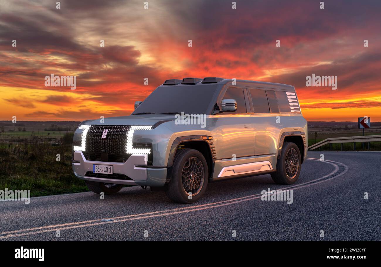 Szczecin,Poland-February 2024:TThe BYD Yangwang U8 ultra-luxury SUV is ...