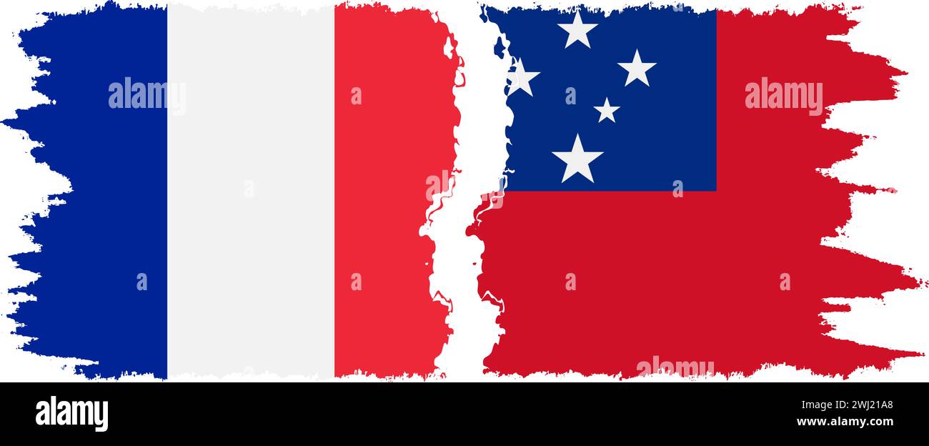 Independent State and France grunge flags connection, vector Stock ...