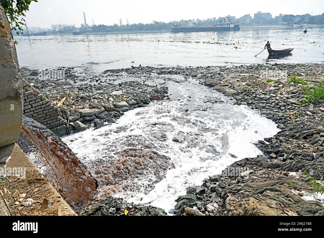 Industrial effluents water has been released by Textile Industries at ...