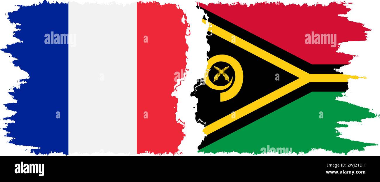 Vanuatu and France grunge flags connection, vector Stock Vector Image ...