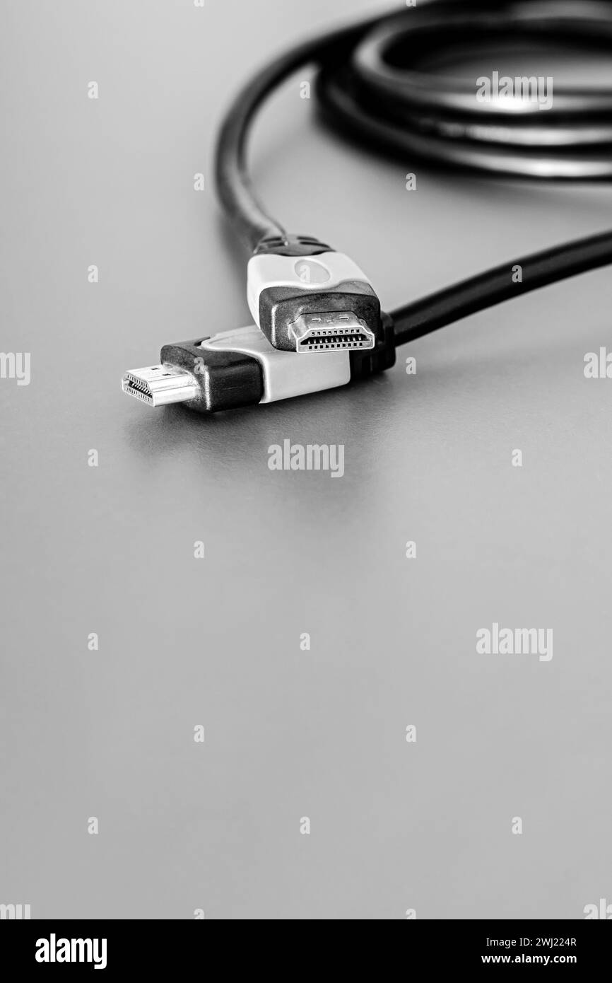 A close shot of HDMI cable isolated on a white background Stock Photo ...
