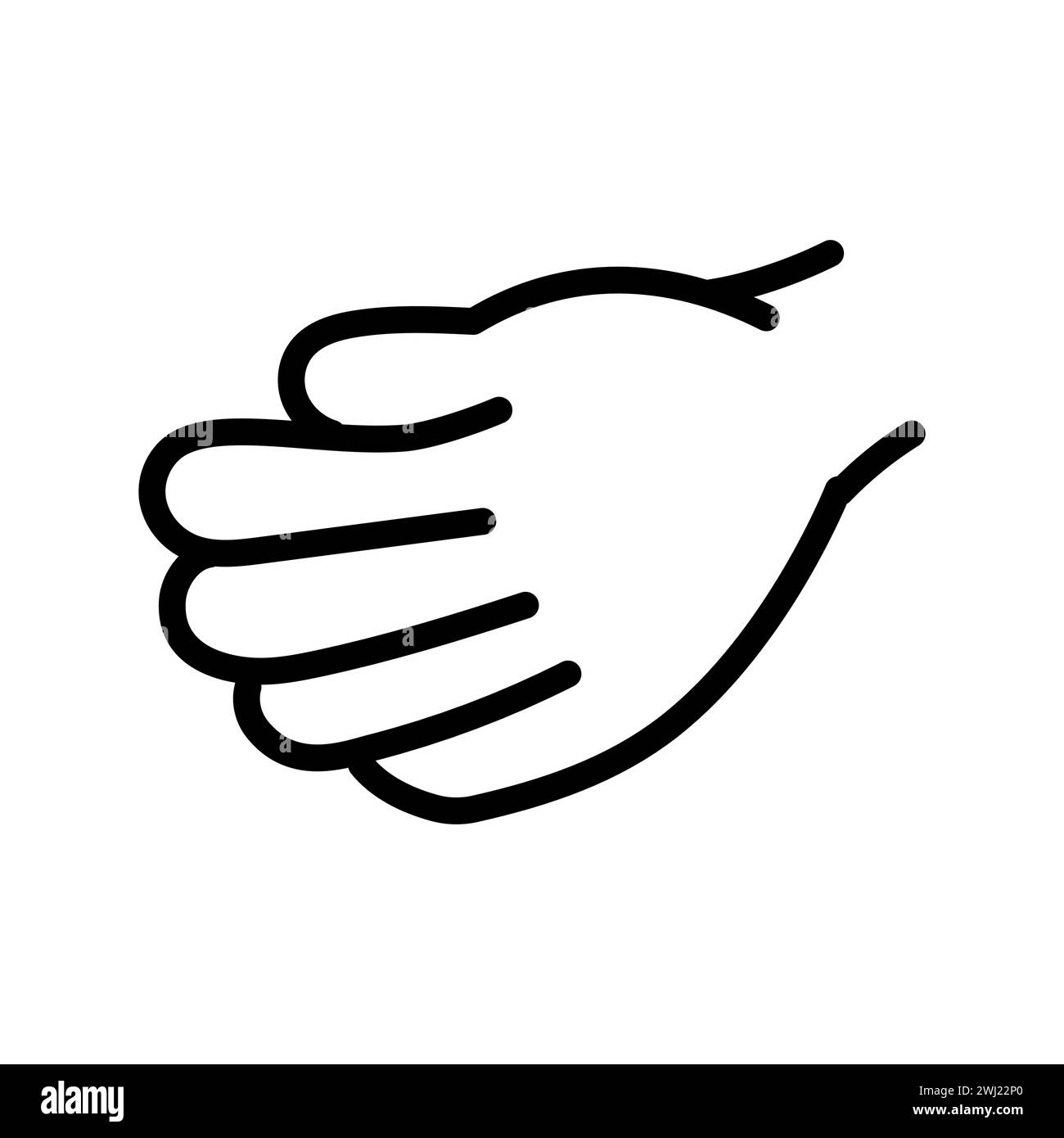 Cartoon gesture line icons set. Character hand. Vector isolated element ...