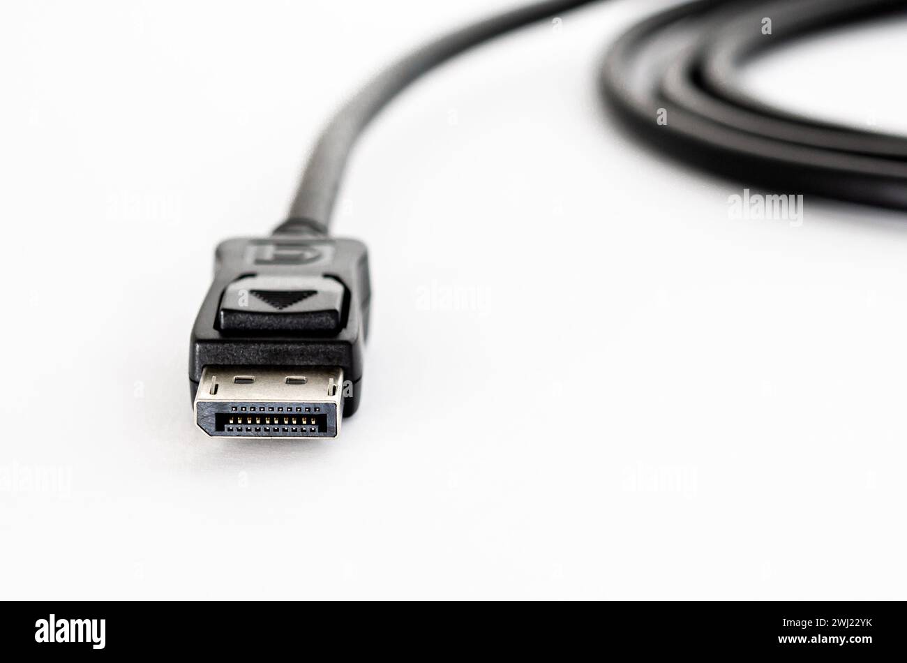 Display cable gold plated connector. technology Stock Photo - Alamy