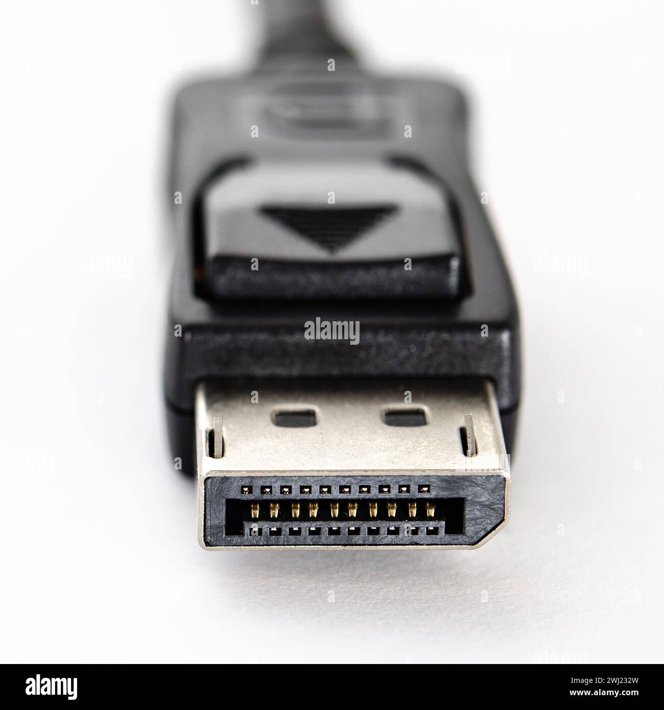 Display cable gold plated connector. displayport Stock Photo - Alamy