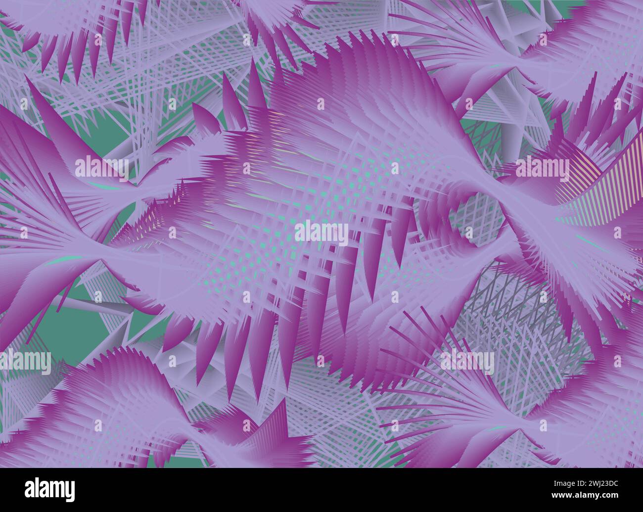 Futuristic fish background in purple-green tonality for textiles or ...