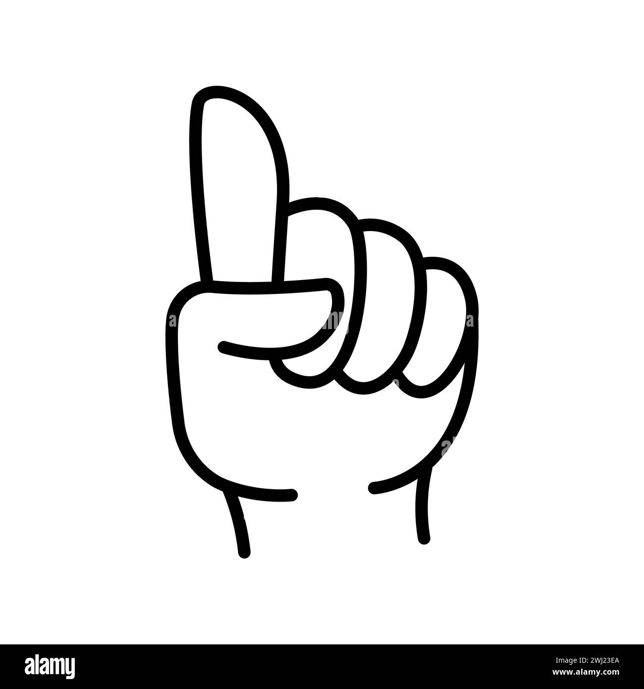 Cartoon gesture line icons set. Character hand. Vector isolated element. Editable stroke Stock ...