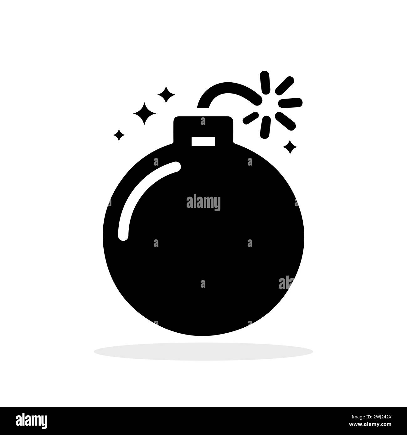 Bomb icon. Bomb symbol. Black icon of bomb isolated on white background Stock Vector Image & Art ...