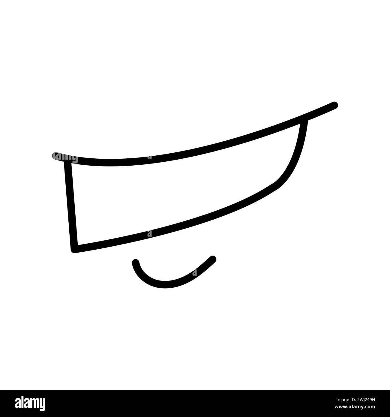 Cartoon mouth line icon. Character face element. Vector isolated ...