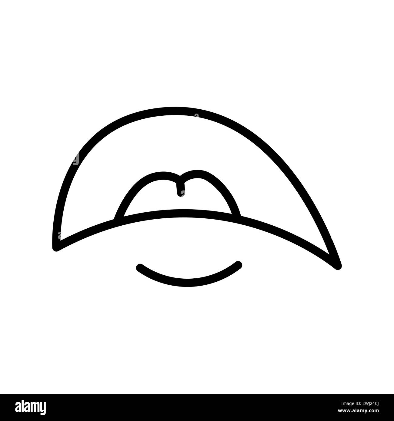 Cartoon mouth line icon. Character face element. Vector isolated ...