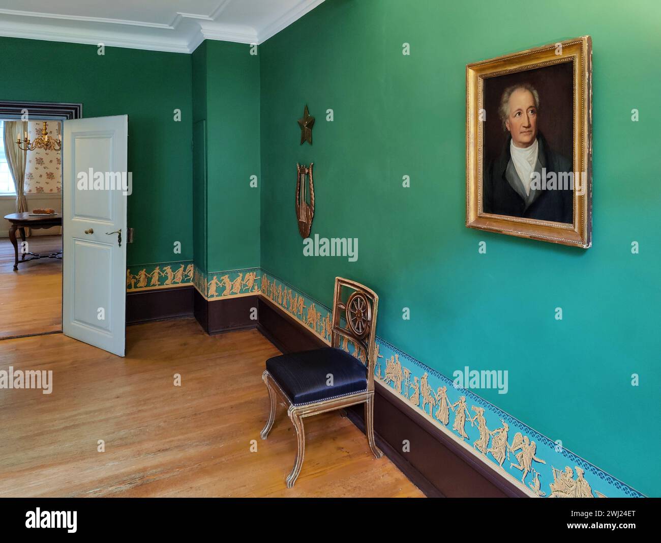 Goethe House, portrait in the so-called Birth room, Frankfurt am Main ...