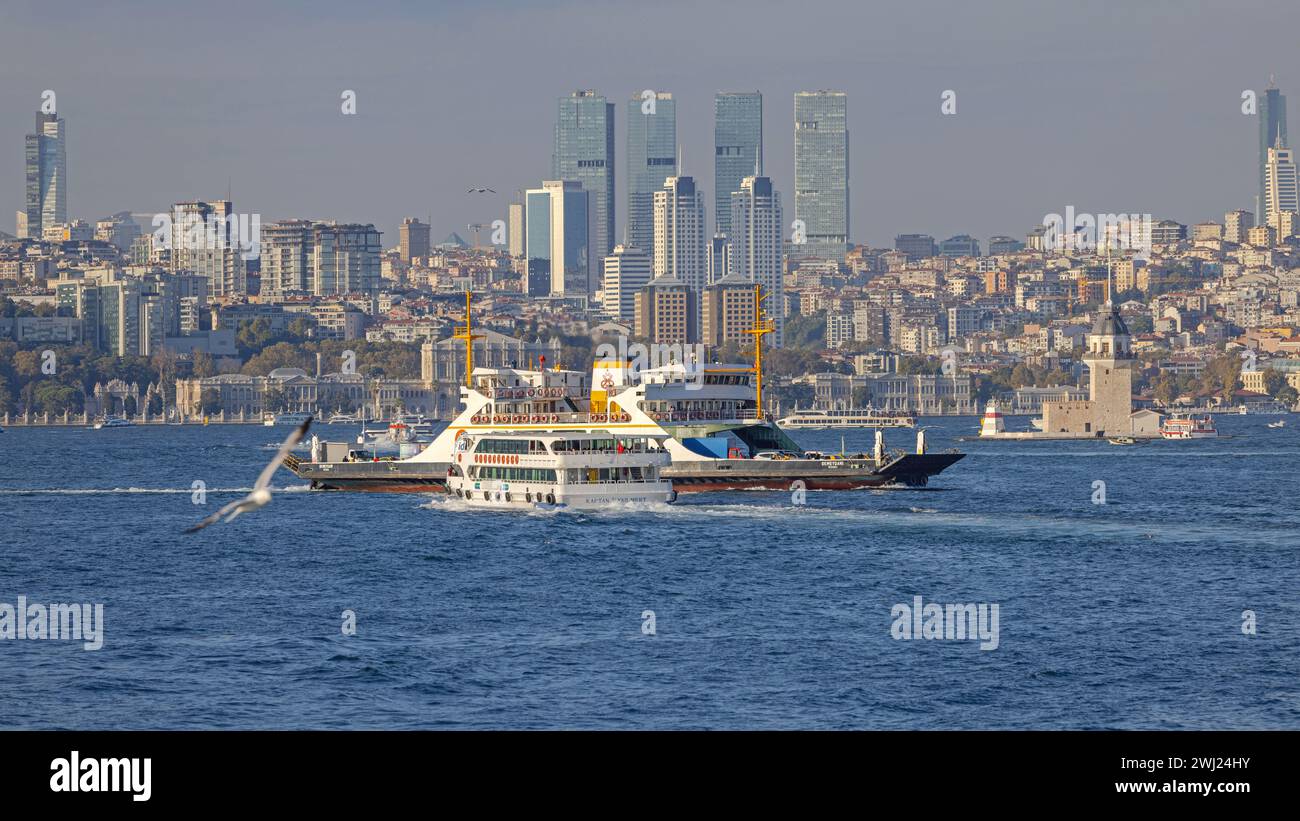 Istanbul, Turkey - October 19, 2023: Ferry Boat Ship at Bosphorus Canal ...