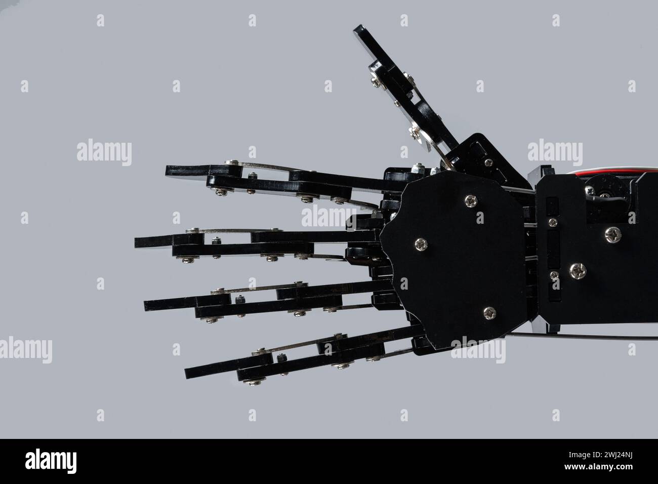Real robot's hand isolated on grey background. Concepts of AI ...