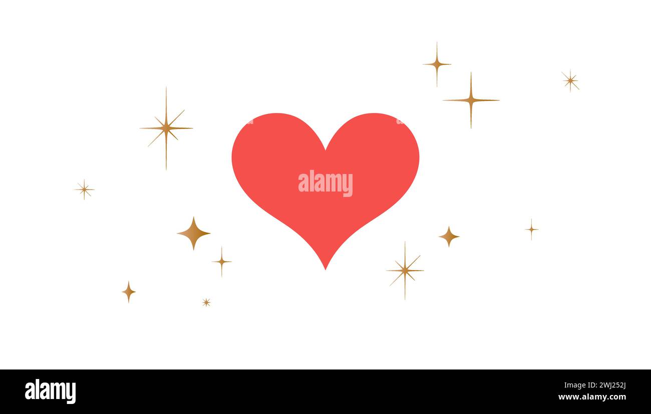 Heart sign, Love symbol with stars. Heart icon love with star, white ...