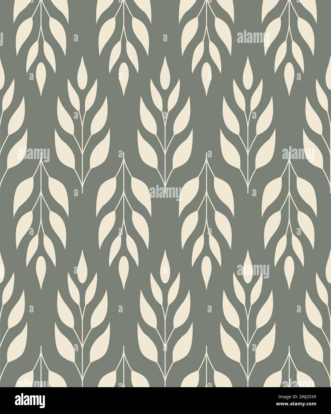 vintage ogee ornate leaves seamless vector pattern pattern, textile ...