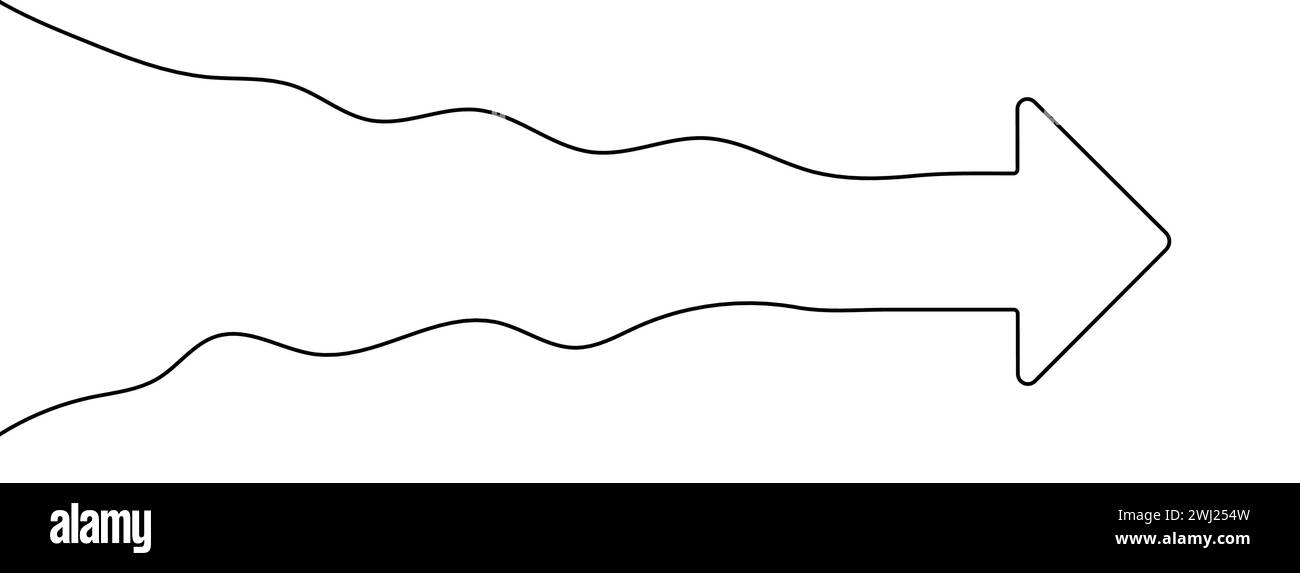 Continuous editable line drawing of arrow. Single line arrow icon Stock ...