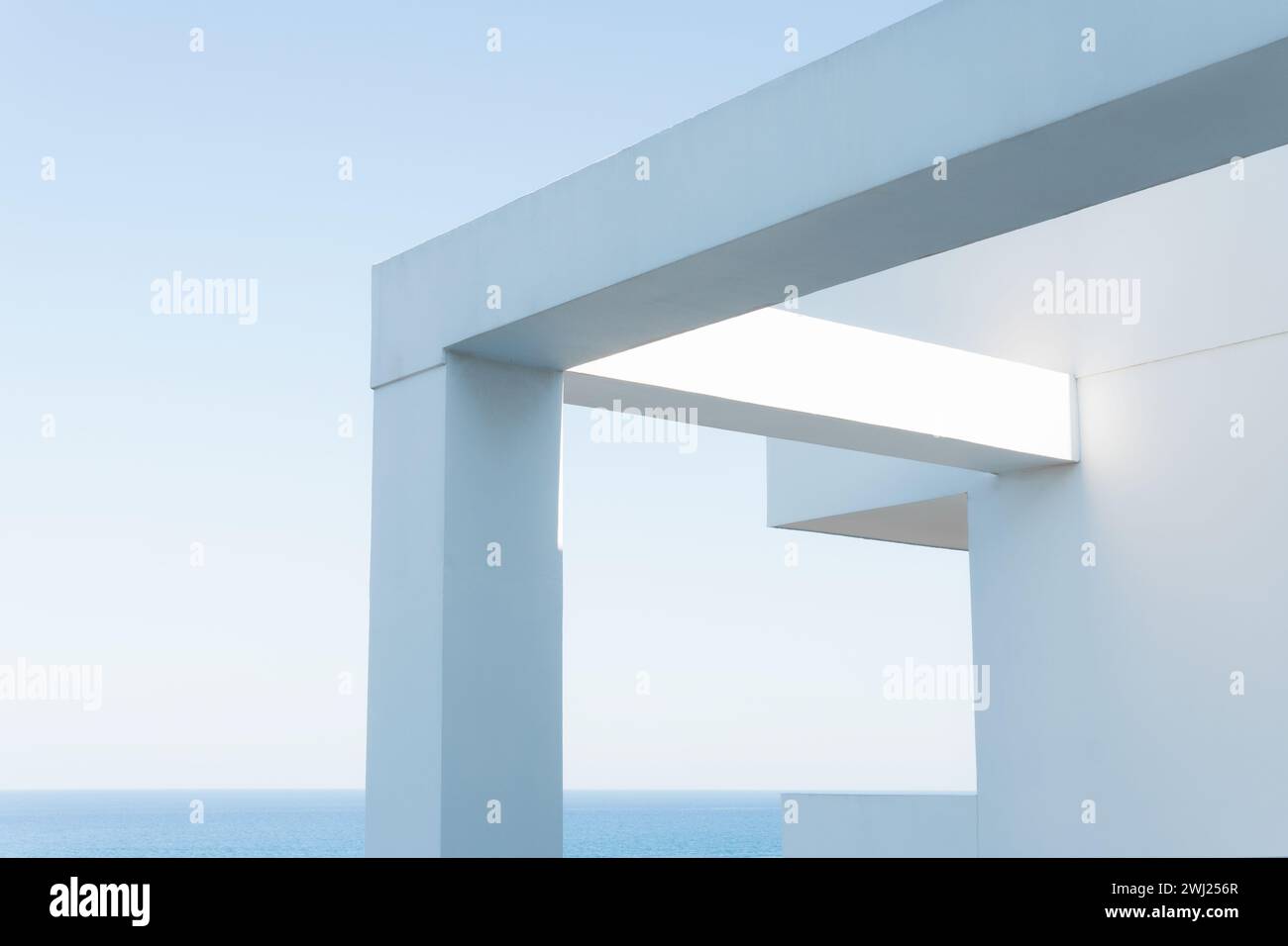 Facade details of modern minimalistic white building Stock Photo - Alamy