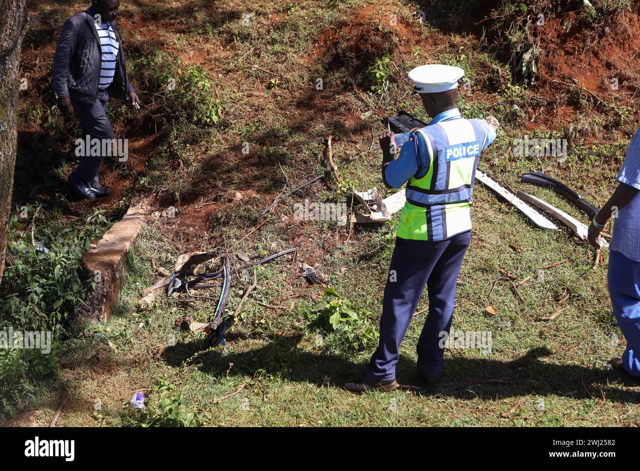 Eldoret, Kenya. 12th Feb, 2024. A police officer is pictured at the ...