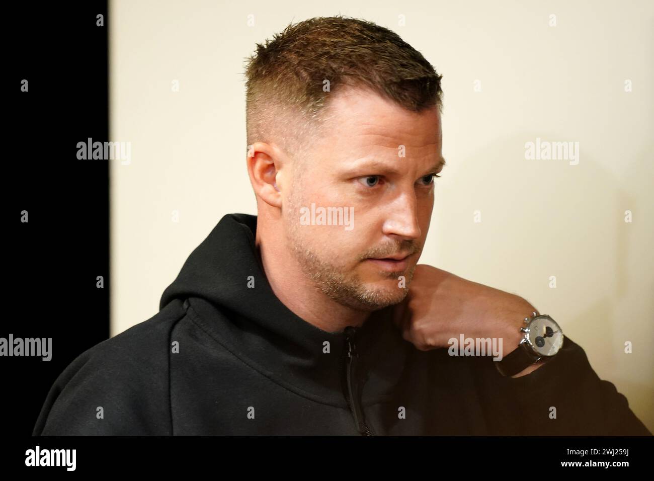FC Copenhagen manager Jacob Neestrup arrives for a press conference at ...