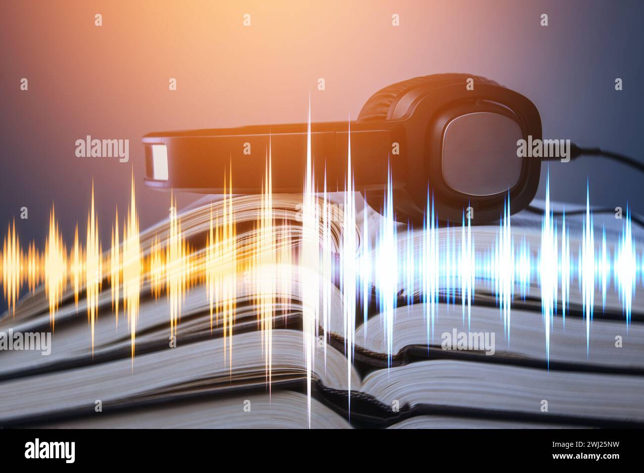 Headphones sound wave hi-res stock photography and images - Alamy