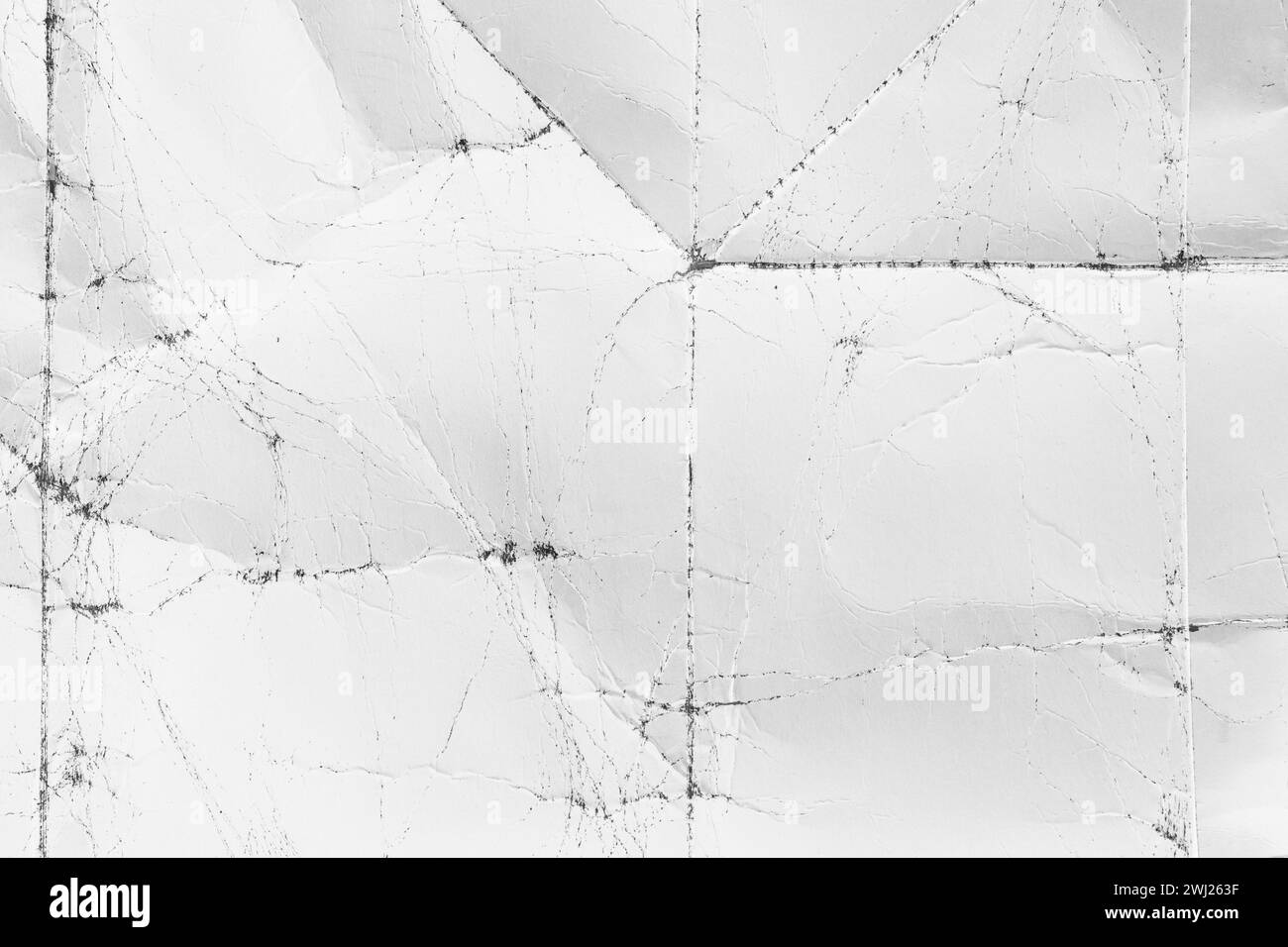 Wrinkled white old paper with frayed wrinkles and a contrasting texture ...