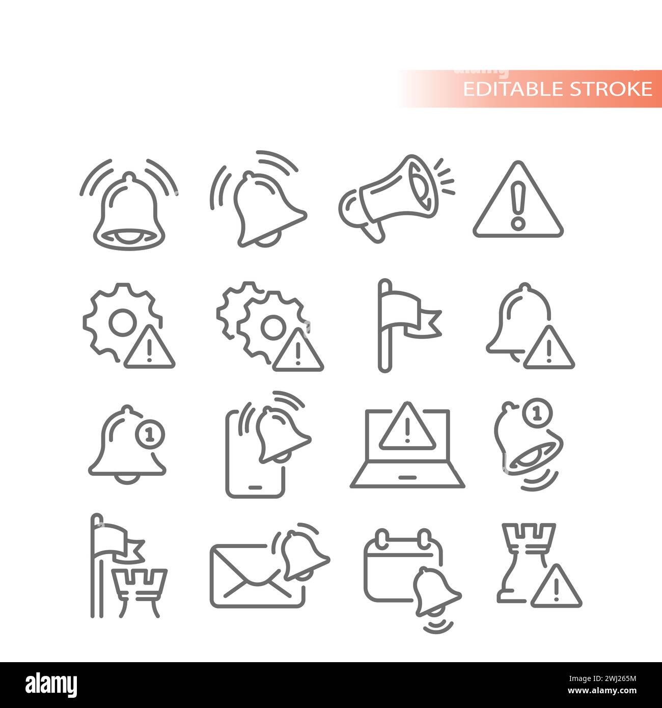 Bell notification and error message vector icon set. Security, risk and ... Bell notification and error message vector icon set. Security, risk and ...