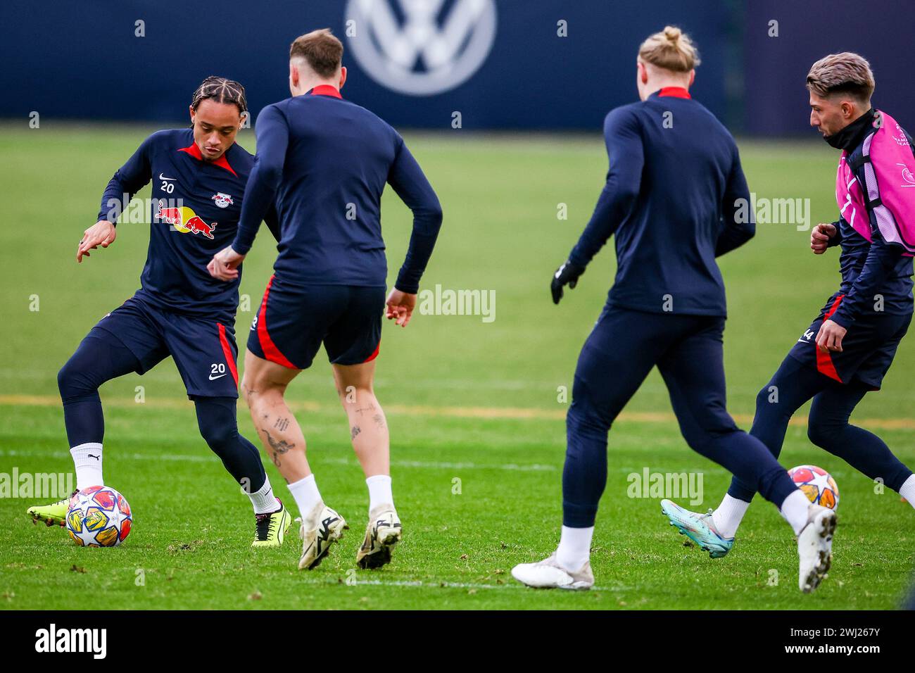 12 February 2024, Saxony, Leipzig: Soccer: Champions League, ahead of ...