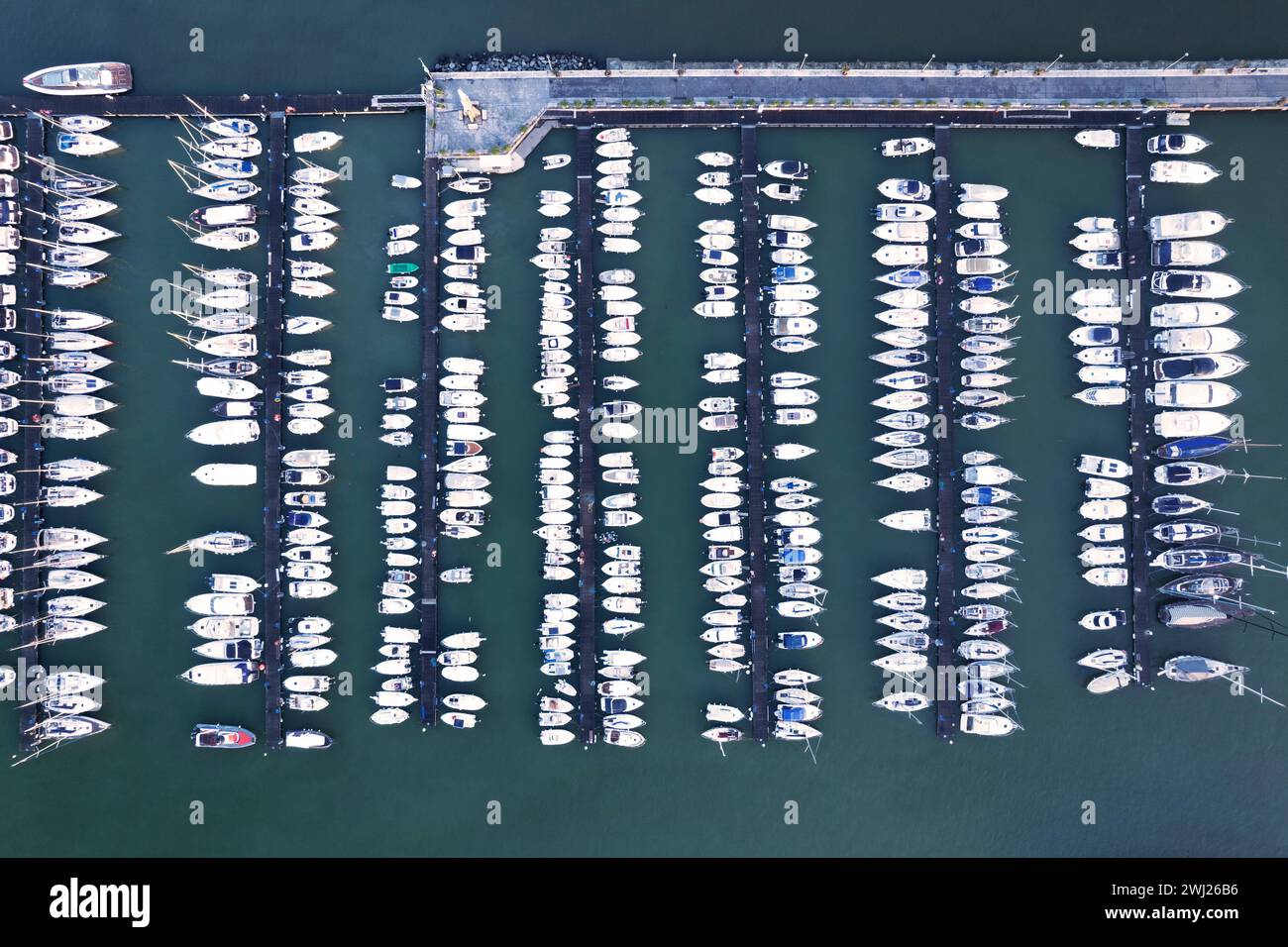 Aerial view of a port area for tourist boating Stock Photo - Alamy
