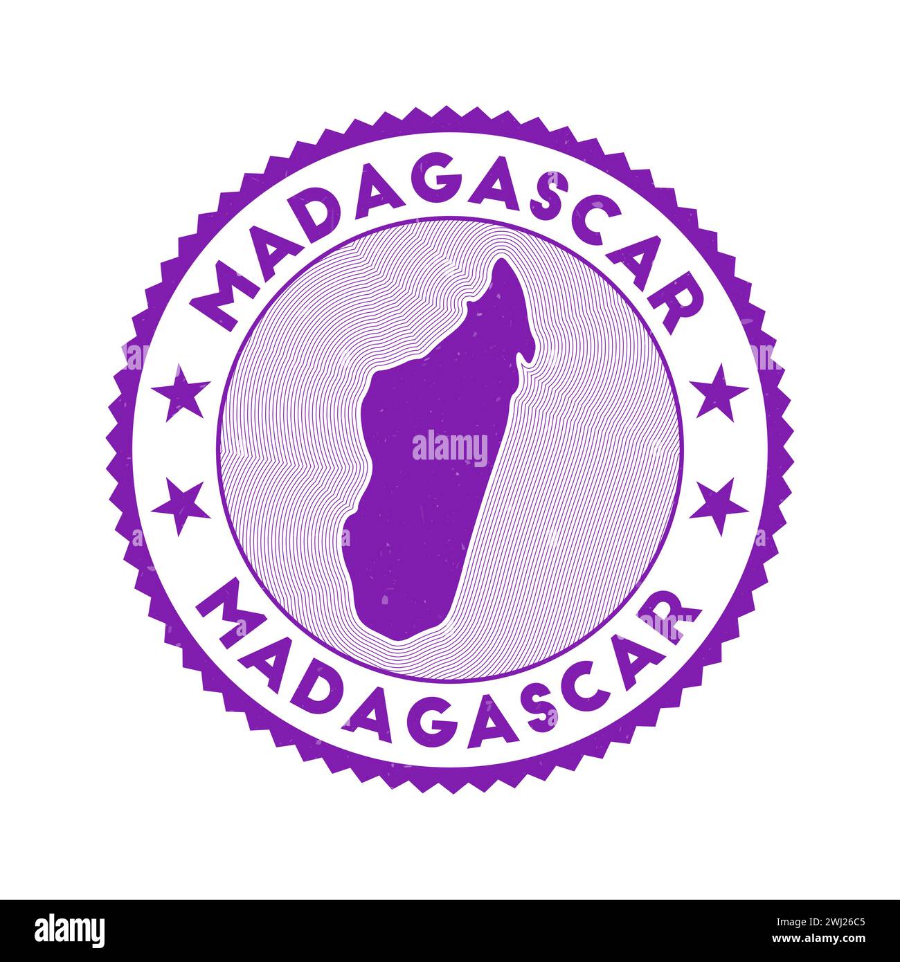 Madagascar emblem. Country round stamp with shape of Madagascar ...