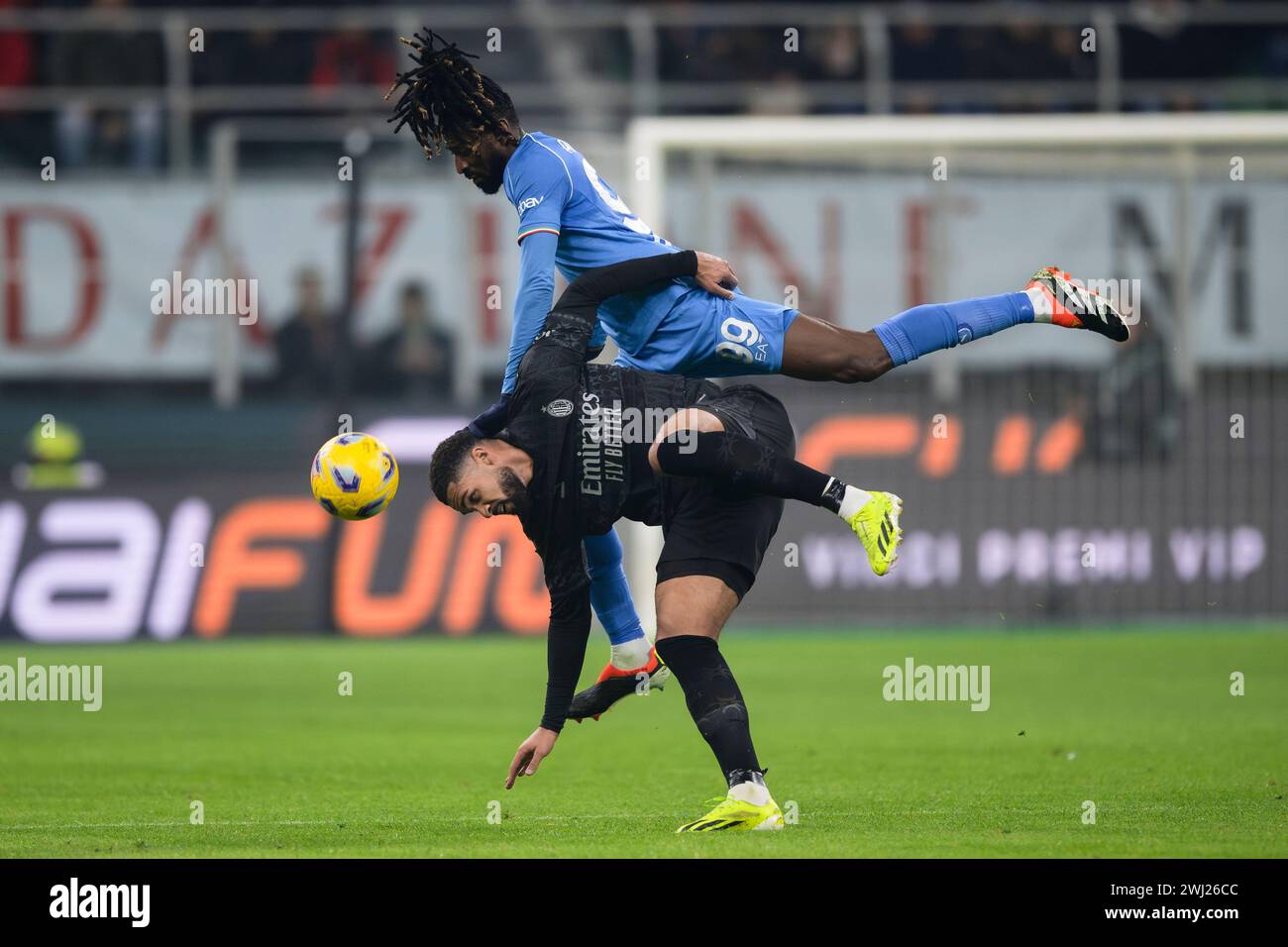 Milan, Italy. 11 February 2024. Andre-Frank Zambo Anguissa of SSC ...