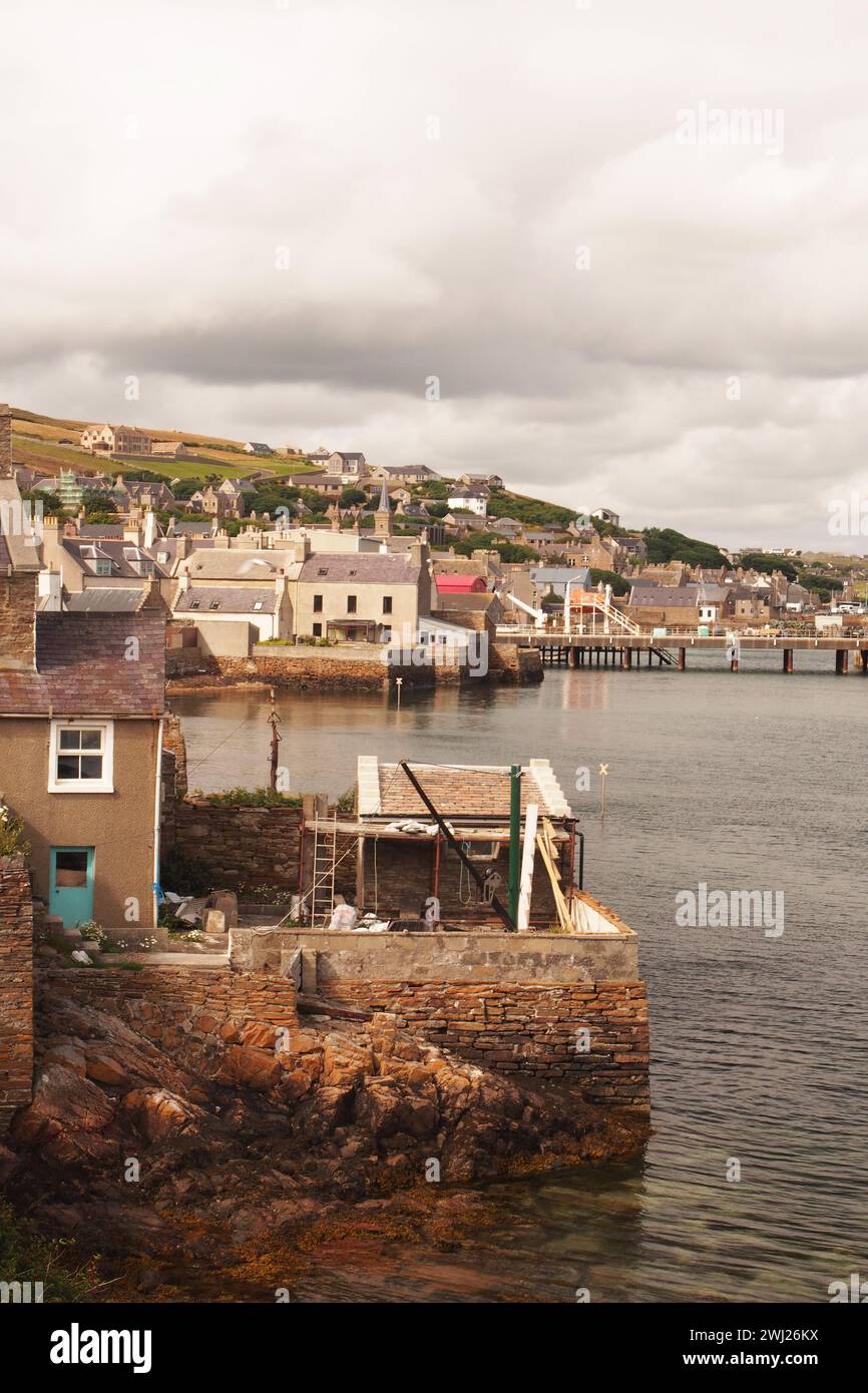 Stromness harbour, looking from south to north, showing the backs of ...