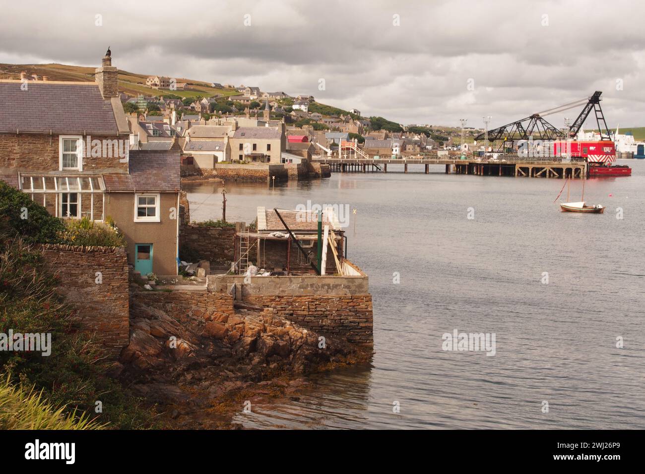 Stromness harbour, looking from south to north, showing the backs of ...