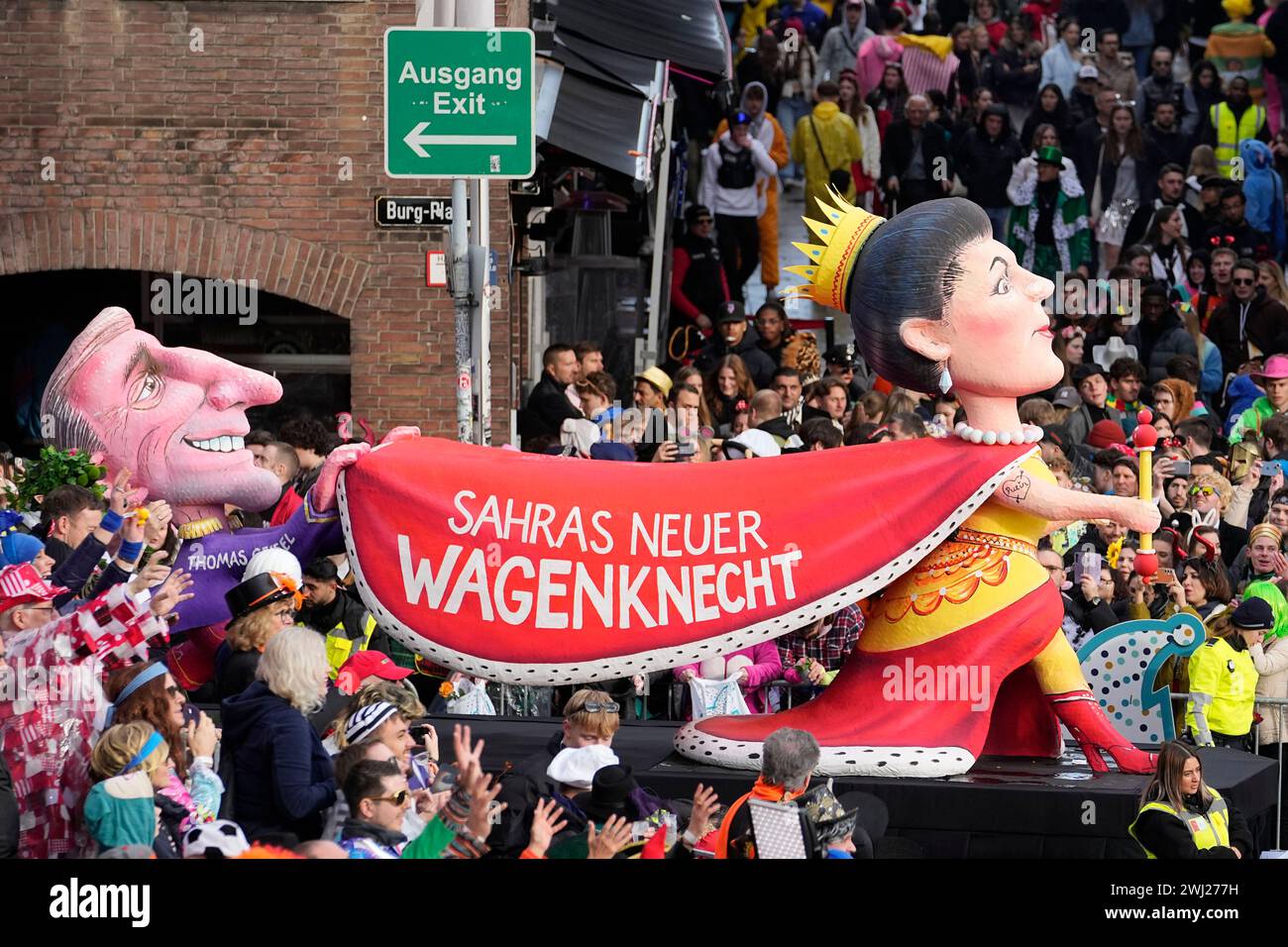 A carnival float depicts new German left party founder Sahra ...
