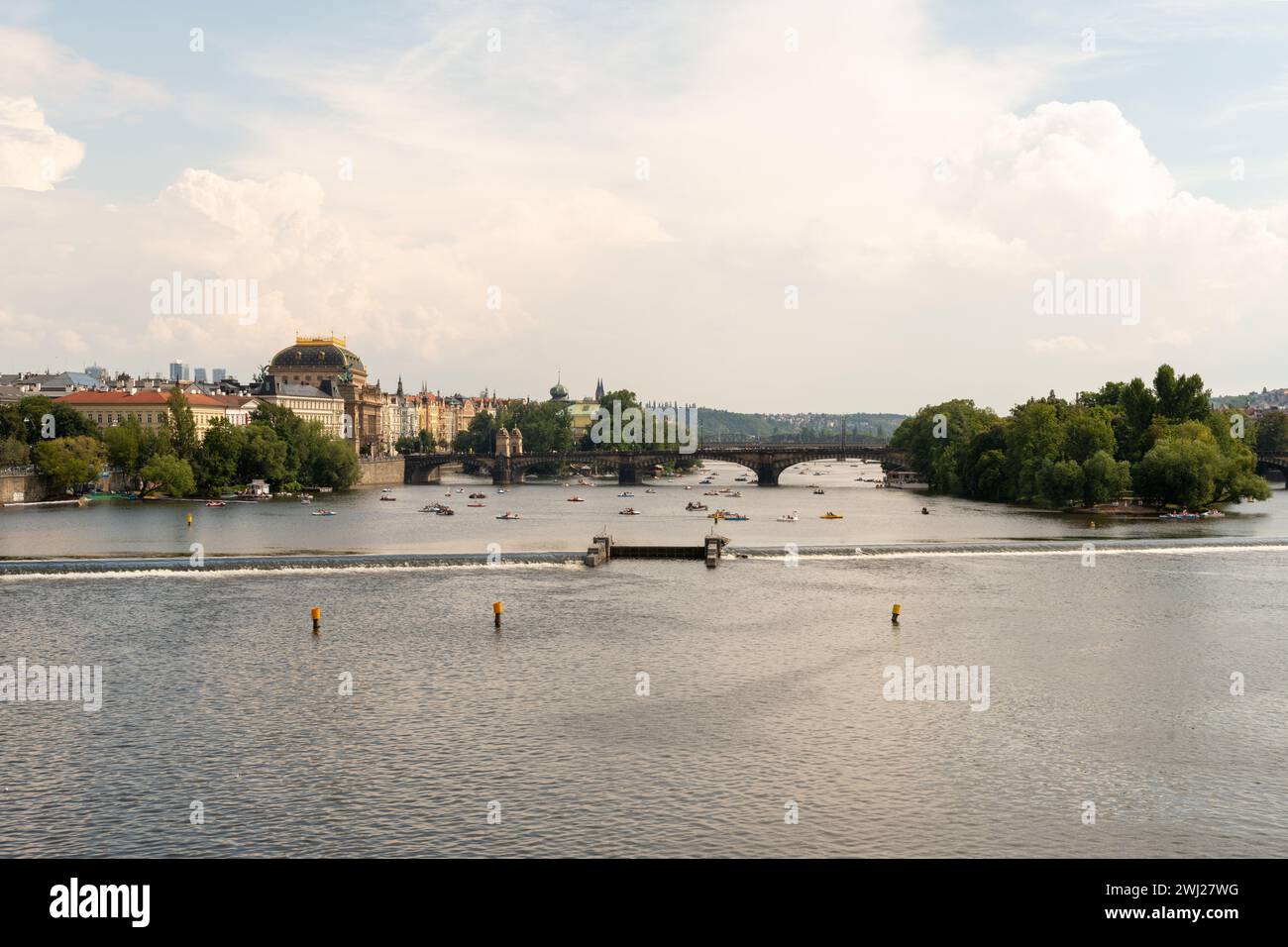 View from Charles Bridge to Legion Bridge Stock Photo - Alamy