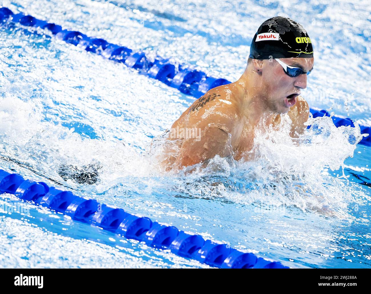 DOHA - Caspar Corbeau in action in the men's 100 school final during ...