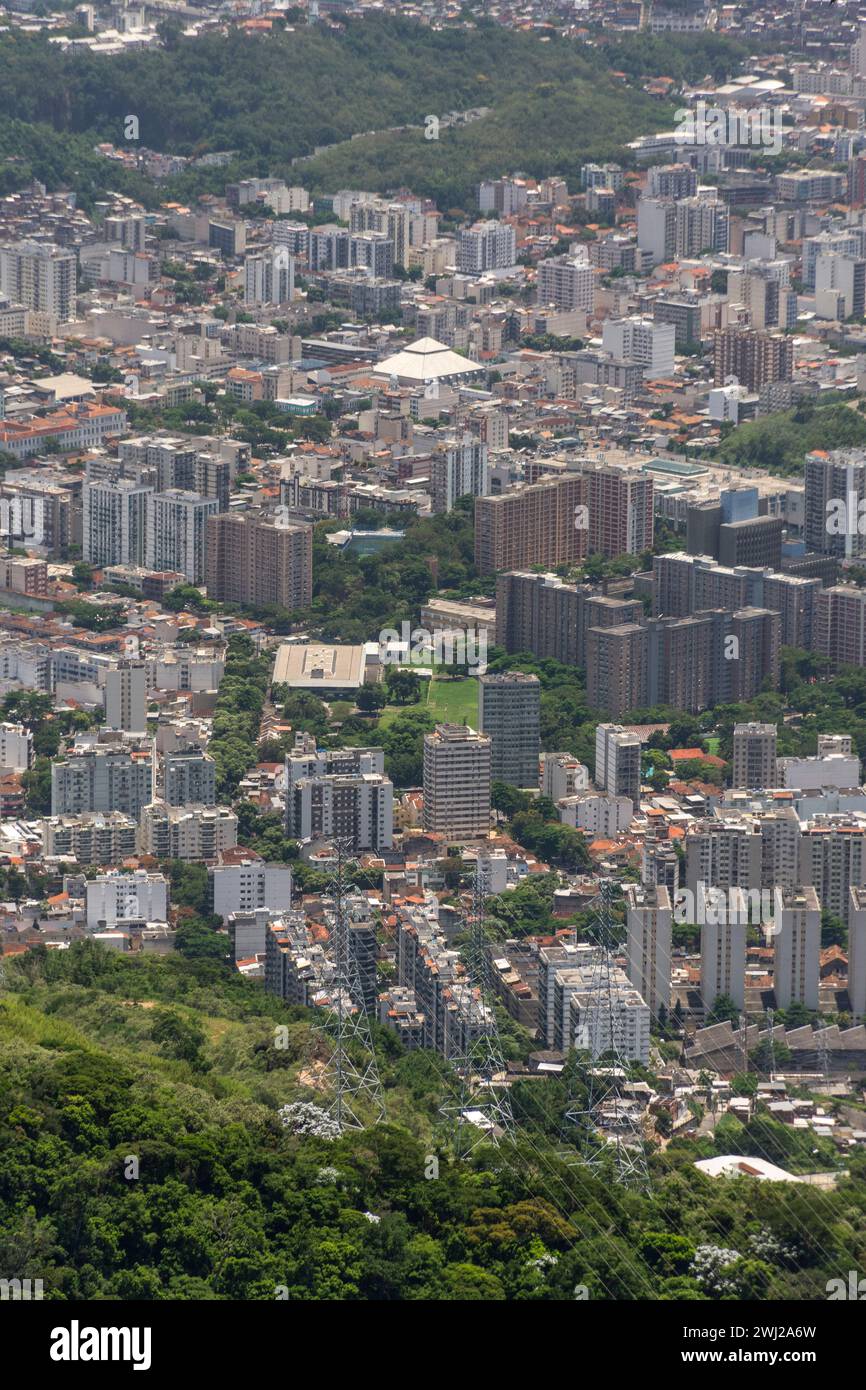 Beautiful view to city buildings from green rainforest mountain Stock ...