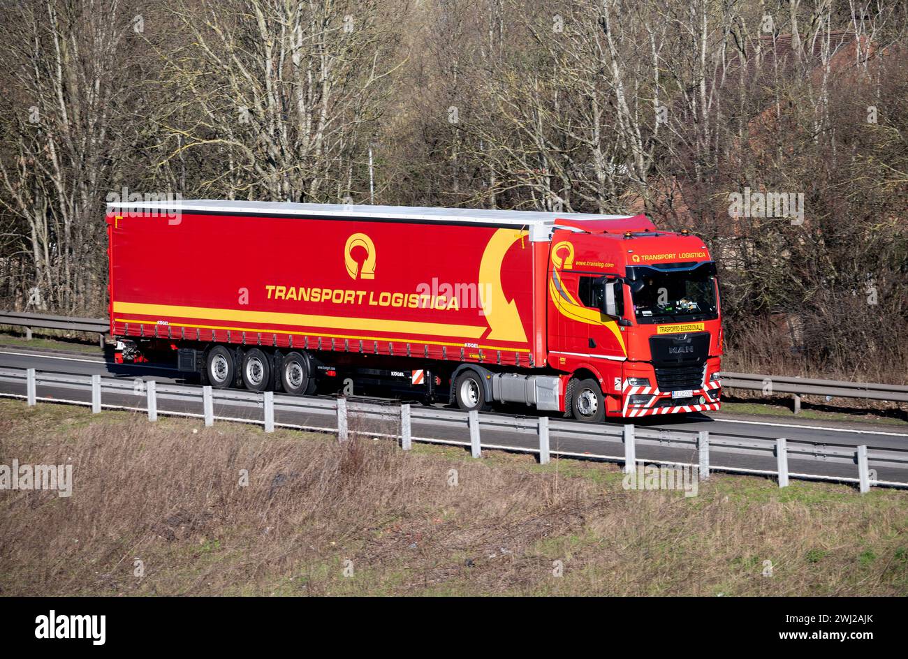 Transport Logistica lorry joining the M40 motorway at Junction 15 ...