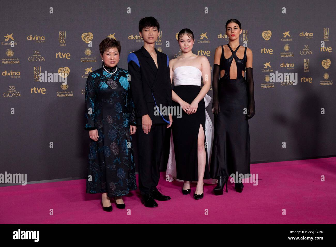 Madrid, Spain. 10th Feb, 2024. (L-R) Yeju Ji, Julio Hu Chen, Xinyi Ye and Marina Herlop attends ...