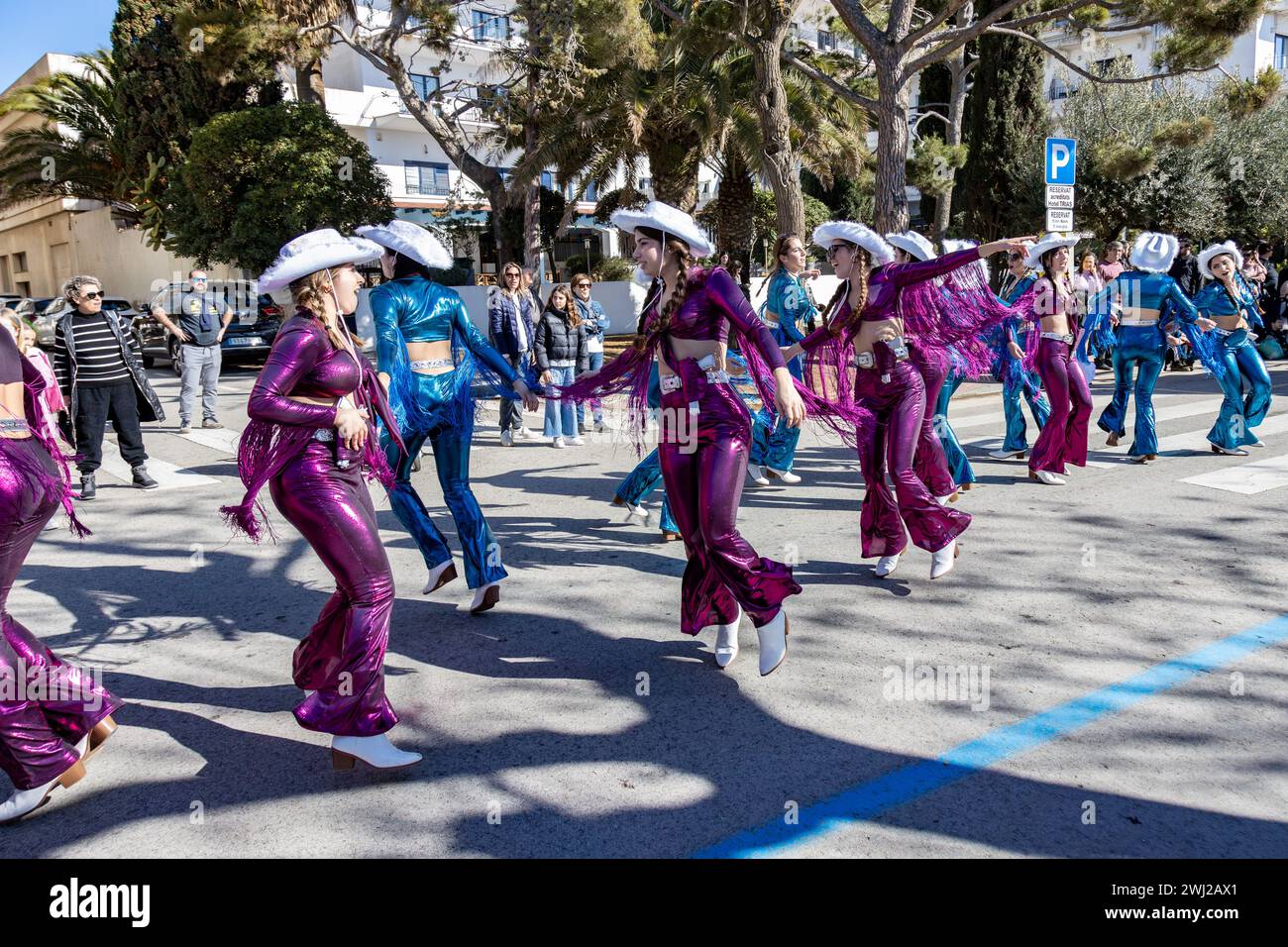 Palamos, Spain - february 11, 2024, Traditional carnival parade in a ...