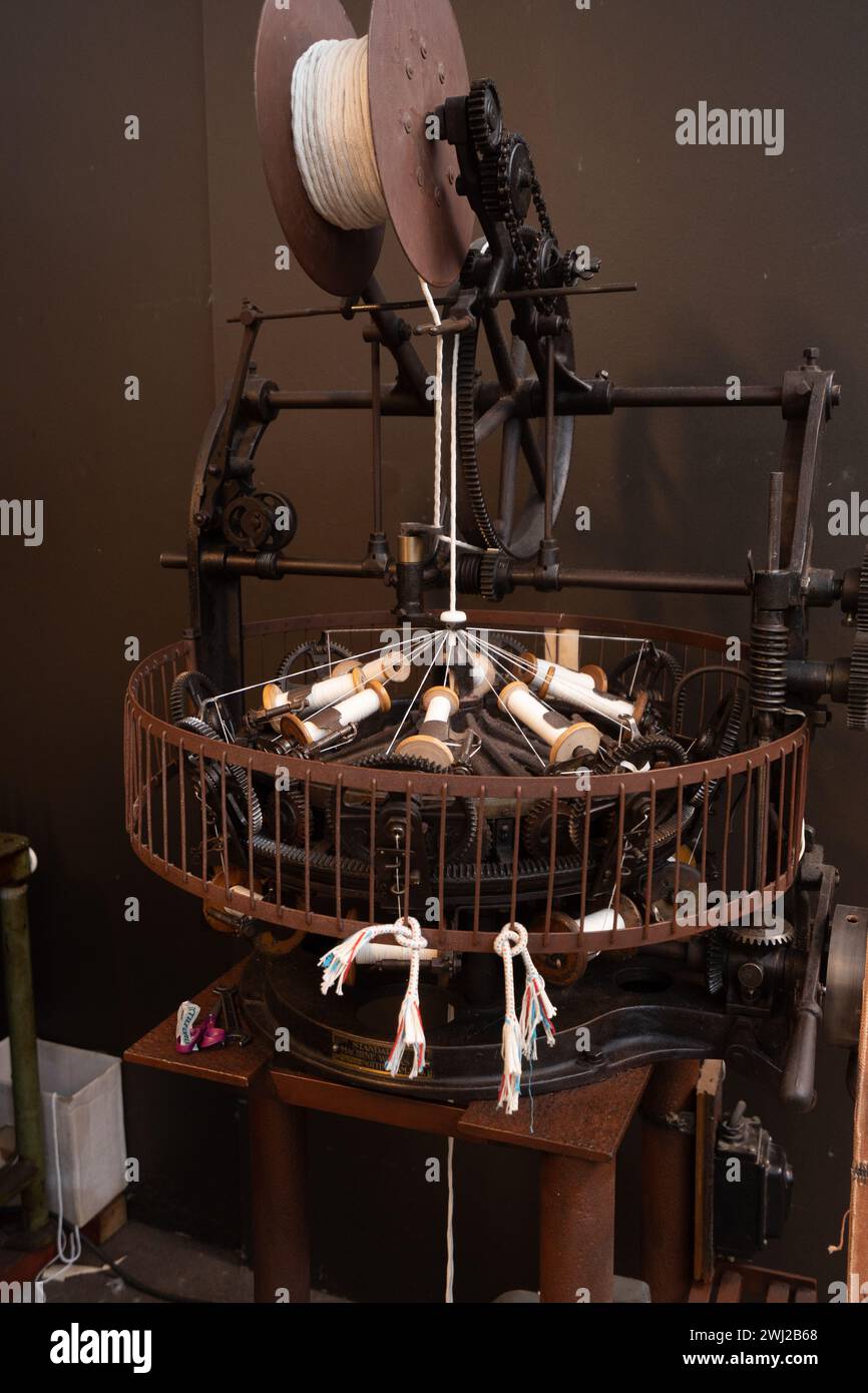 Vintage Rope Weaving Machine at Textile Museum Stock Photo - Alamy